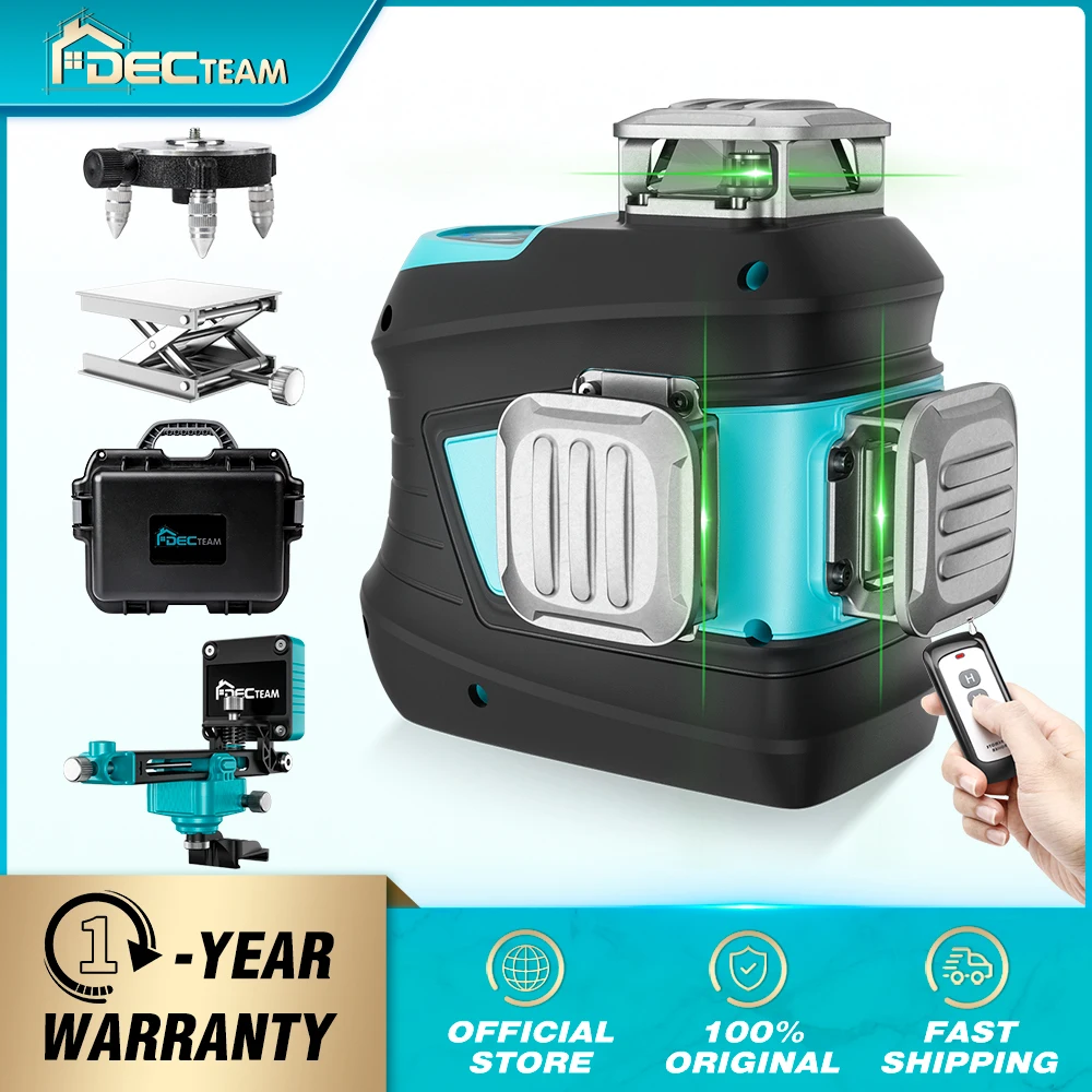 Decteam-3D-12-Lines-Laser-Level-Osram-Green-Self-Leveling-Horizontal ...