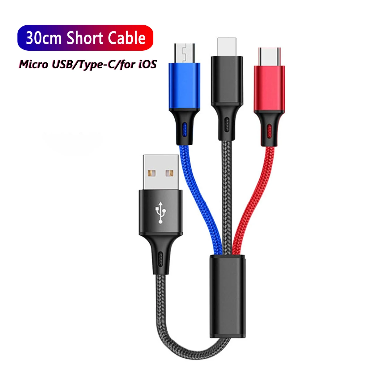 McGiLLon-3-In-1-Short-USB-Cable-Micro-USB-Type-C-Cable-For-iPhone14-13 ...