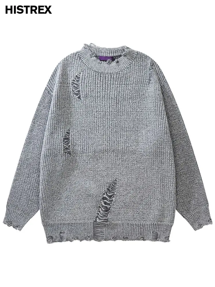 Ripped-Sweater-Women-Autumn-Winter-Knitted-Jumpers-Hip-Hop-Knit ...