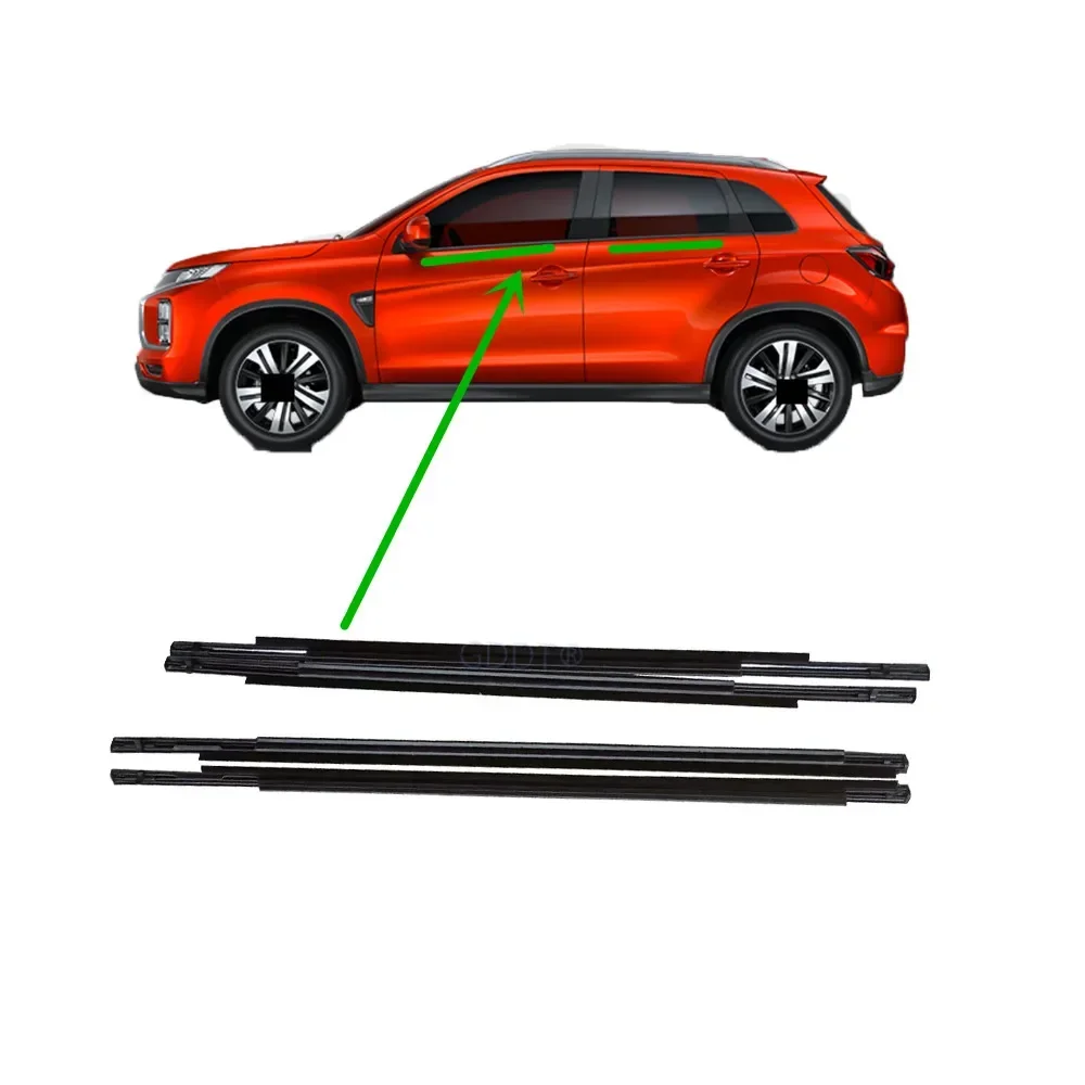 4-Pieces-Chrome-Outside-Windows-Rubber-For-ASX-RVR-Glass-Protector ...