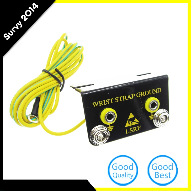 Durable Anti Static Socket Black Green L Shaped ESD Ring Terminal Cable ...