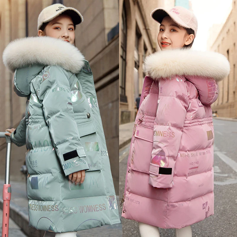 New 4 12 Years Fashion Winter Teenger Girls Jacket Hight Quality Heavy Keep Warm Large Fur Collar Hooded Coat For Kids AliExpress