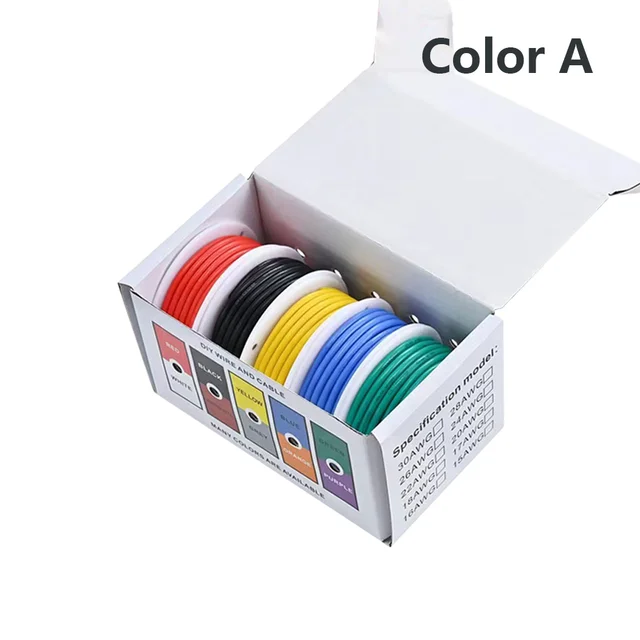 UL1007 PVC Tinned Pure Copper Cable Line Stranded Electrical Wire 30/28/26/24/22/20/18/16 AWG ...