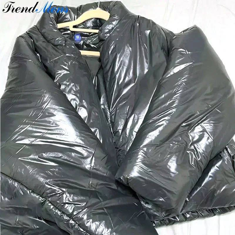 Blue-Plastic-Bag-Solid-Color-Down-Padded-Jacket-Men-Women-Hip-Hop ...