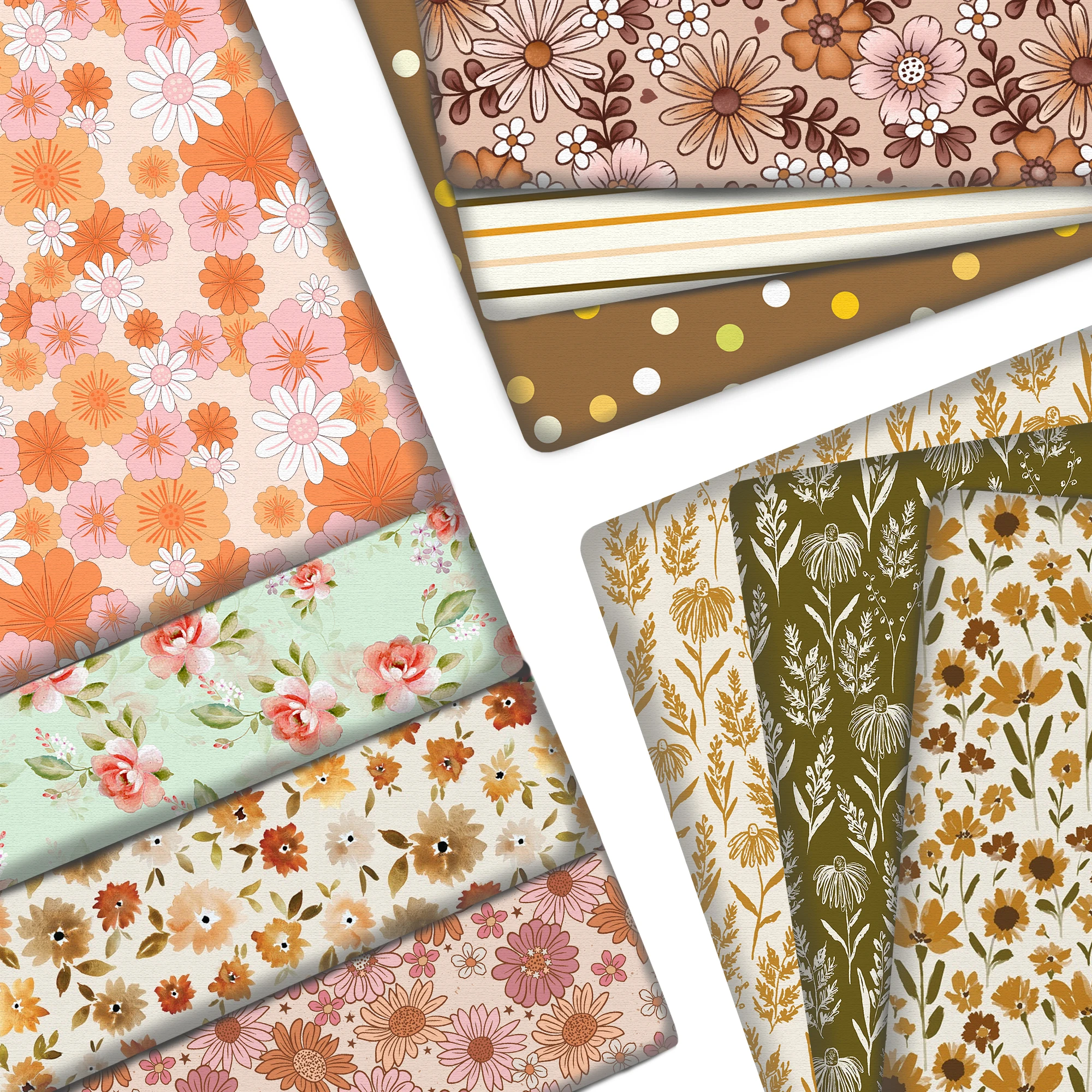 50-145cm-Spring-Patchwork-Flower-Polyester-Cotton-Pure-Cotton-Satin ...