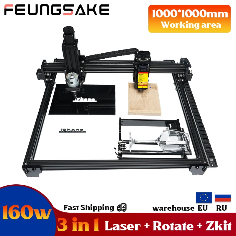 Cnc-Laser-Engraver-Machine-Wood-Cutter-With-Air-Assist-160W-Laser ...