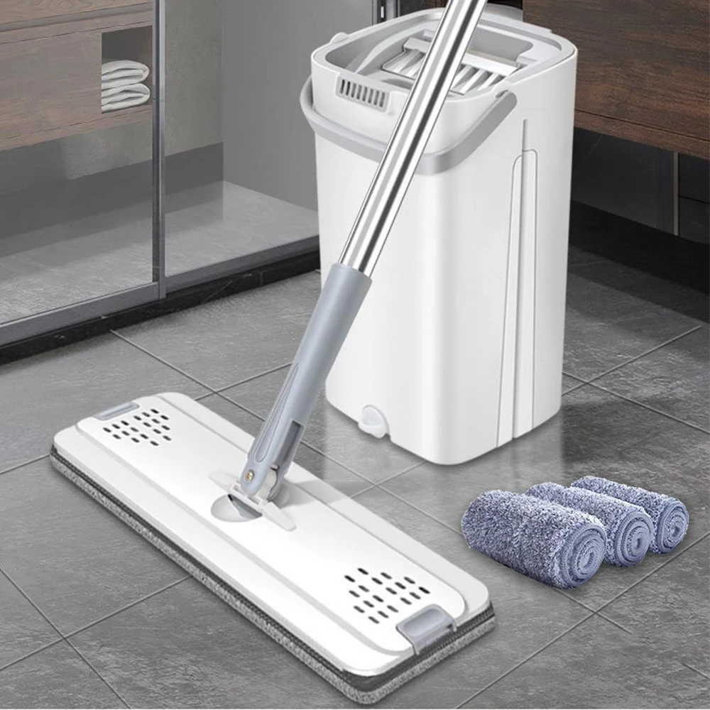 Mops-with-Bucket-Thickened-mop-Clear-Water-Separation-Lazy-No-Hand ...