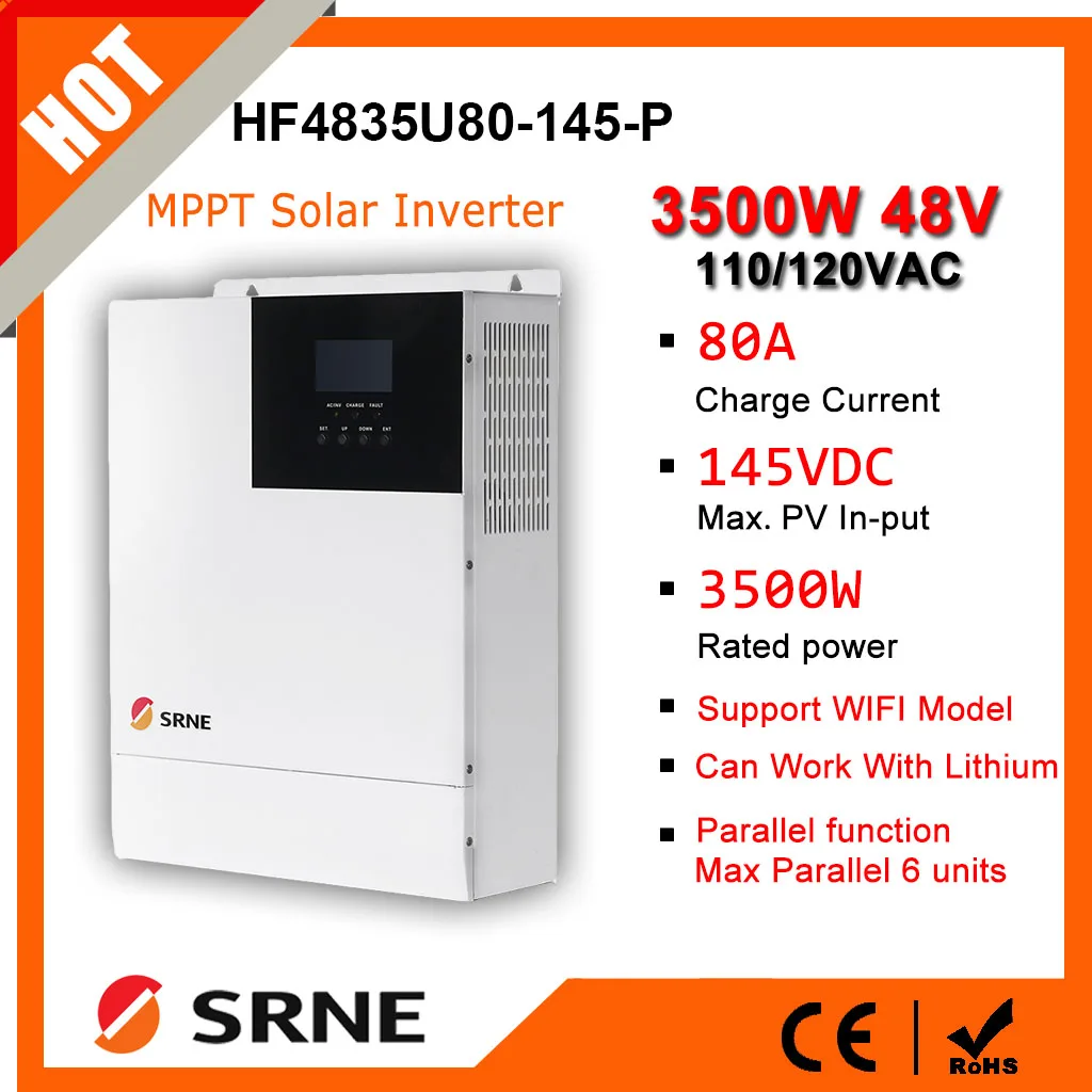 SRNE-3500W-Hybrid-Solar-Inverter-MPPT-80A-145VDC-PV-Input-120VAC-48V ...