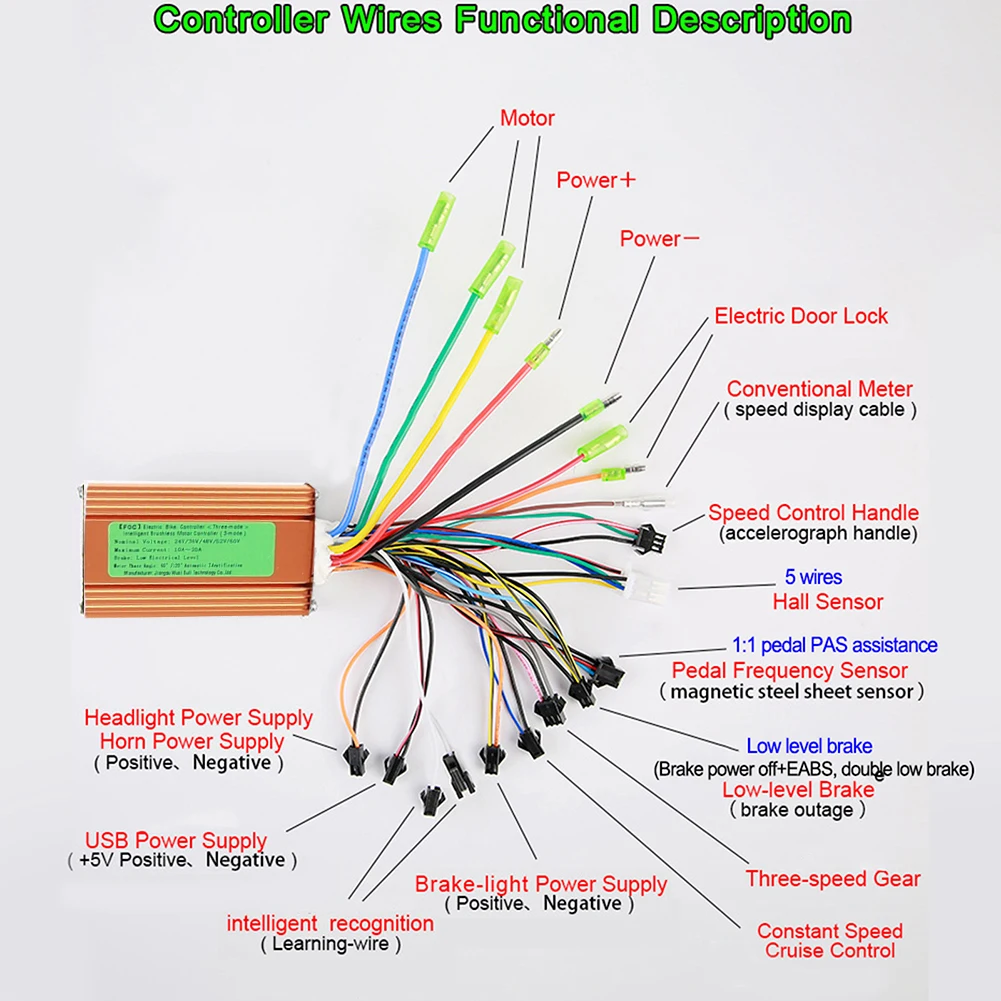 24V-36V-48V-60V-250W-350W-400W-Ebike-Controller-Electric-Bicycle ...