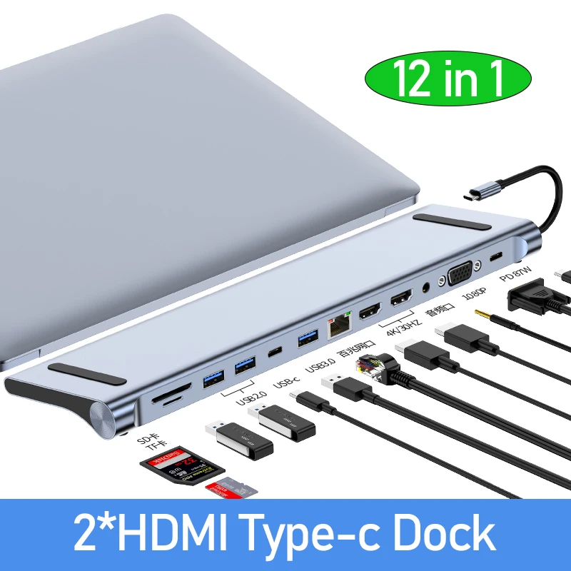 Satechi tipo c usb 3 0 pd hub portátil macmini estación de acoplamiento 2x hdmi 4k 30hz para ...