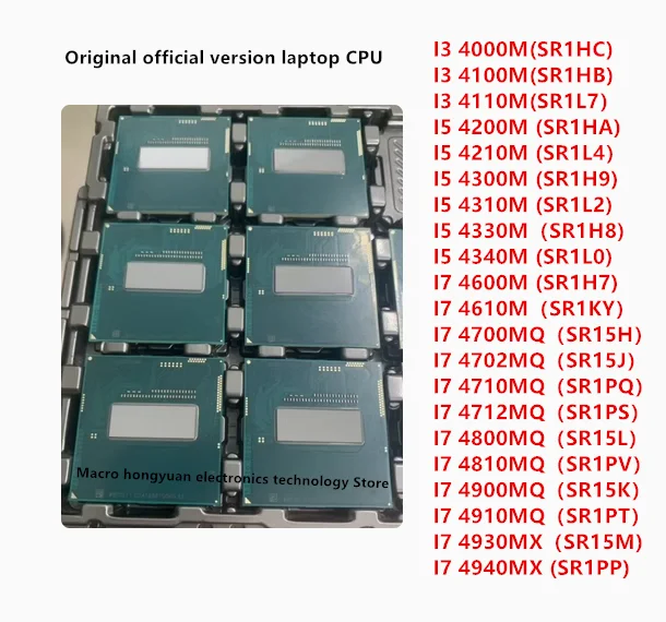 I3 4000M 4100 4110 I5-4200 I5 4300 4310M 4330 4340M I7-4600M 4610M ...