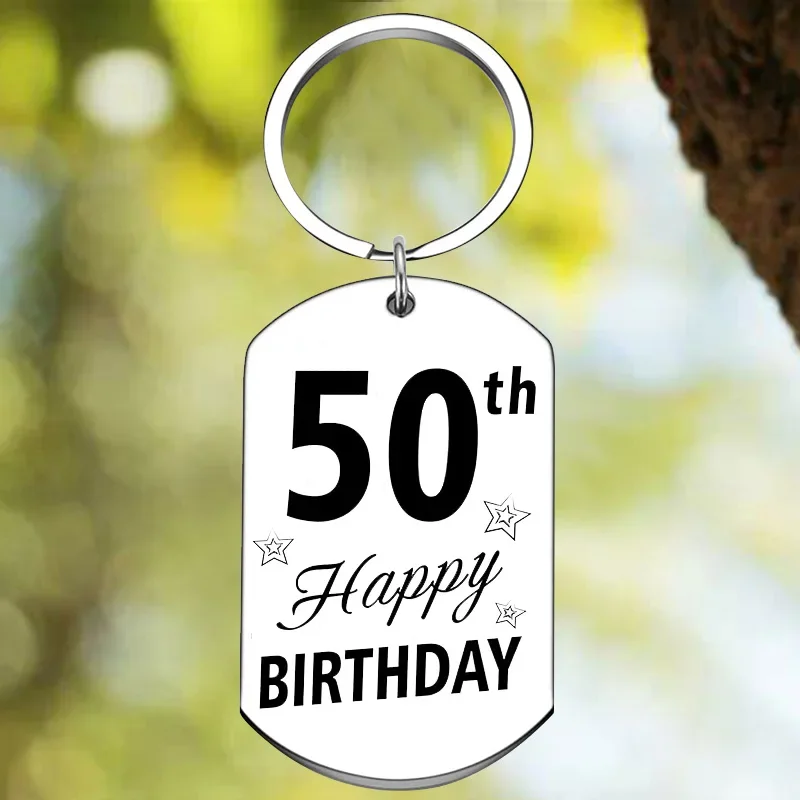 New-Happy-50th-Birthday-Keychain-Pendant-50th-Birthday-Gifts-Key-Chain ...