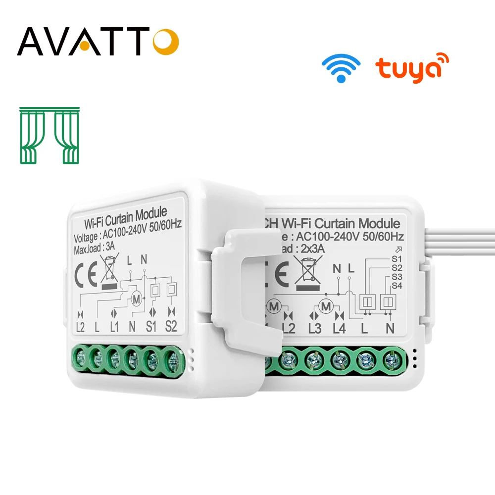 AVATTO Tuya WiFi Curtain Module for Roller Blind Shutter, Smart Life ...