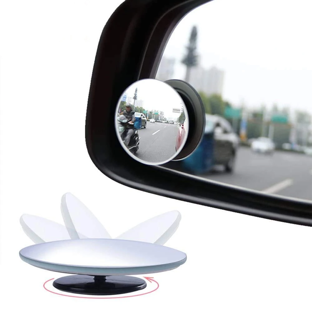 2PCS 360 Degree Adjustable Car Rearview Convex Mirror for Car Reverse ...