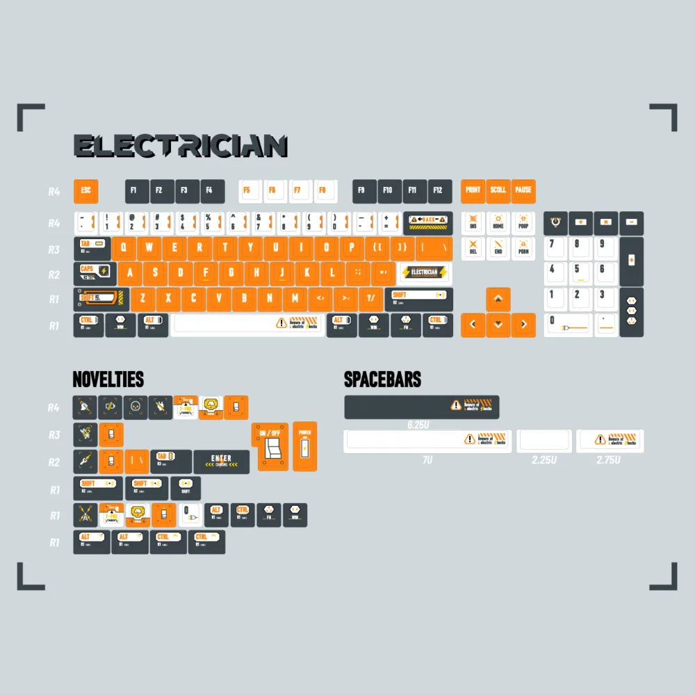 Electrician Keycap Mechanical Keyboard 140 Keys Mecha Theme Cherry ...