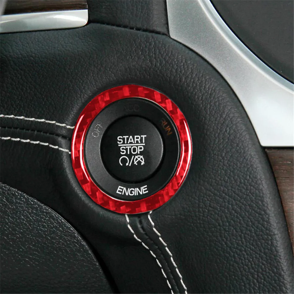 Carbon Fiber Stickers Ignition Switch Frame Cover Trim For Chrysler 300 ...