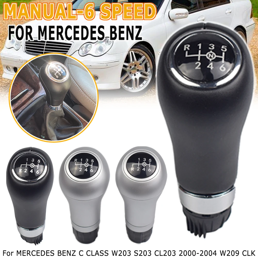 Black-Silver-Manual-Automatic-Car-Shift-Gear-Stick-Knob-For-Mercedes ...