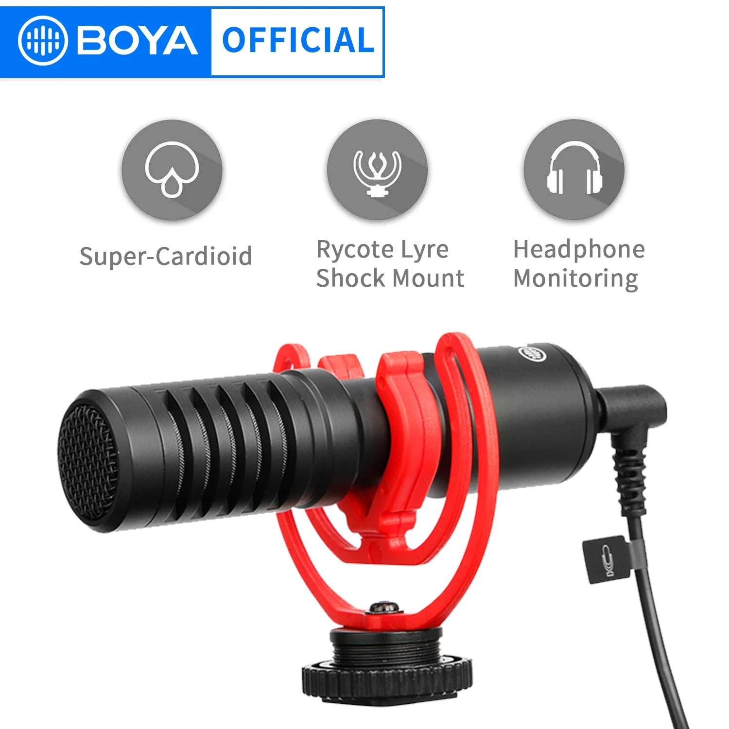 Boya By-mm1+ Wired Shotgun Microphone For Dslr Camera Smartphones ...