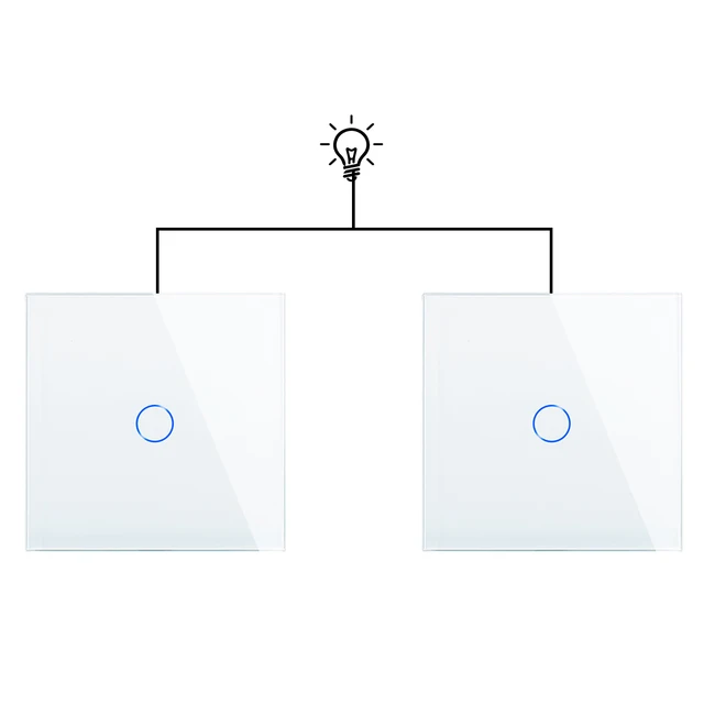 Bingoelec 1 Gang Intermediate Lépcsőkapcsoló Eu Master Slave Light Switch Fehér Szürke Kristály ...