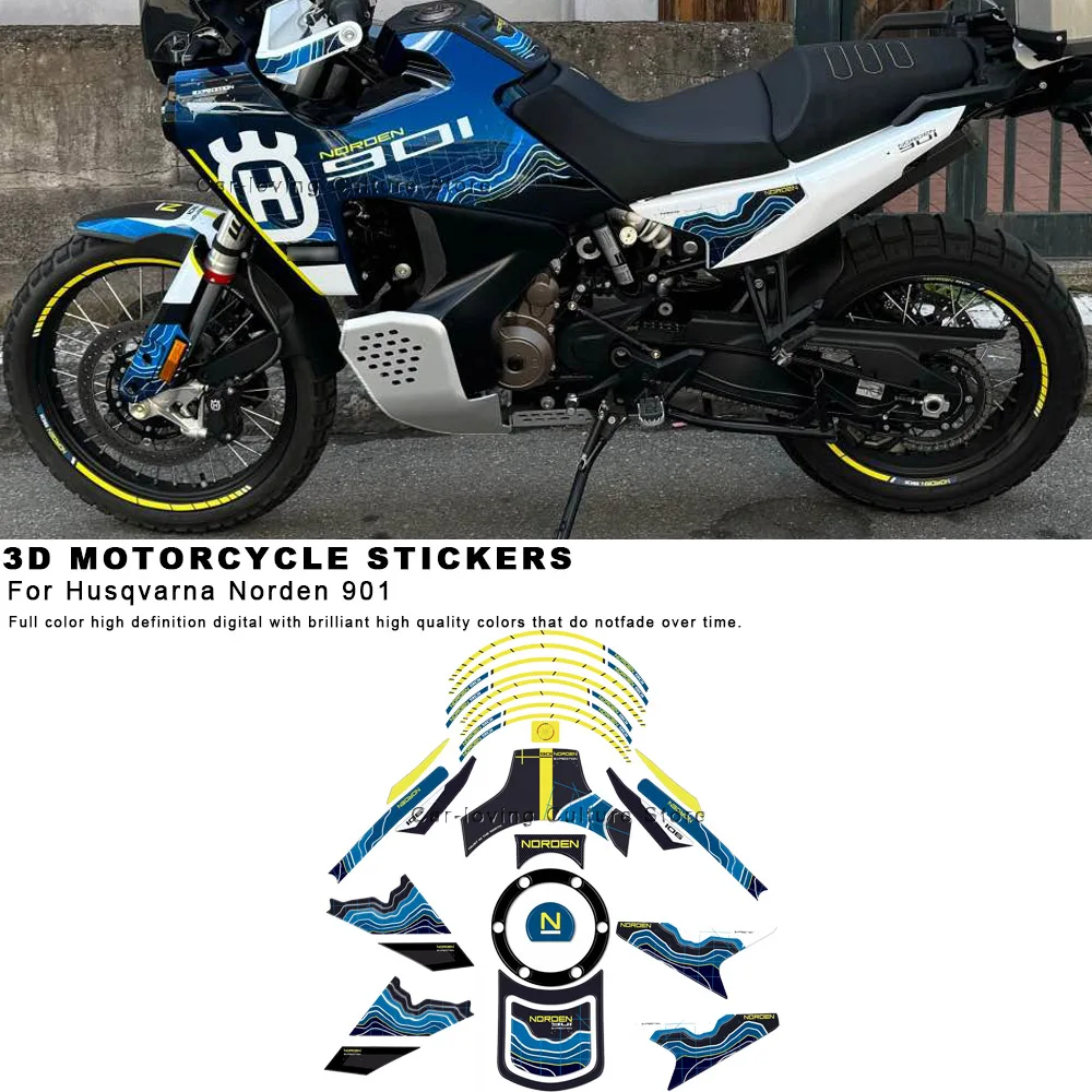 For-Husqvarna-Norden-901-Motorcycle-Protection-Kit-Tank-Pad-3D-Epoxy ...