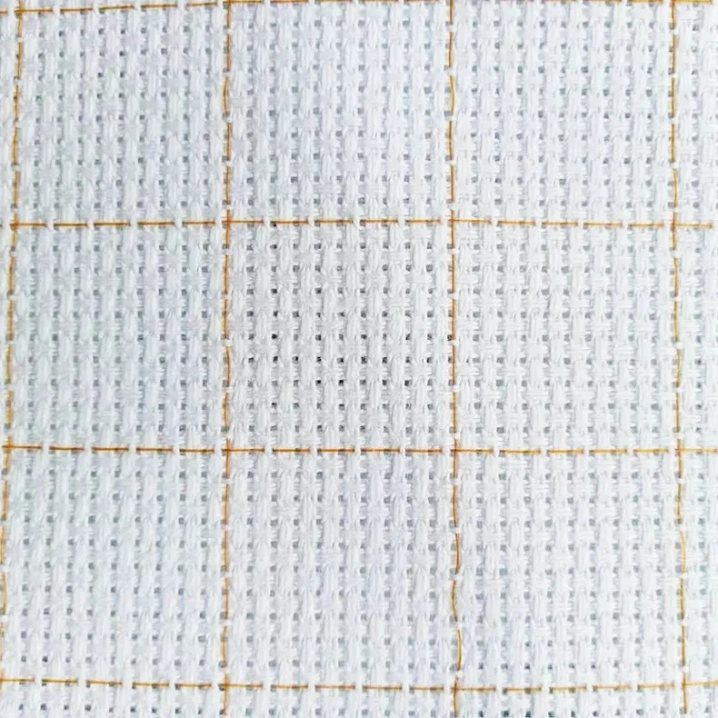 Cotton-cross-embroidered-fabric-linen-gray-embroidered-fabric-White ...