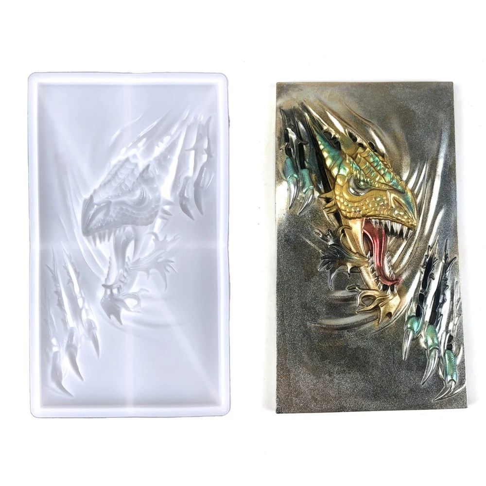3D Dragon Large Epoxy Resin Silicone Molds For DIY Wall Hanging Crafts ...