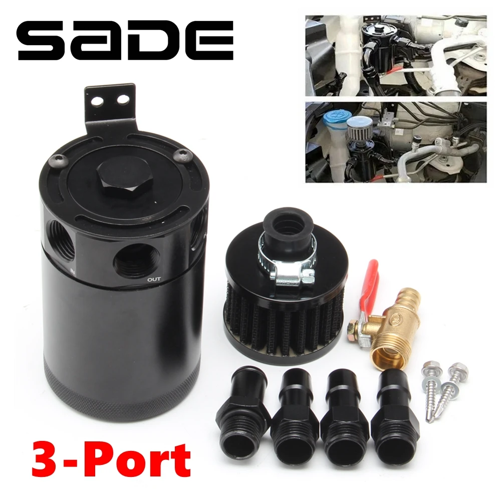 Universal-Car-3-Port-Oil-Catch-Can-Tank-Separator-1-Outlet-2-Inlet-With ...