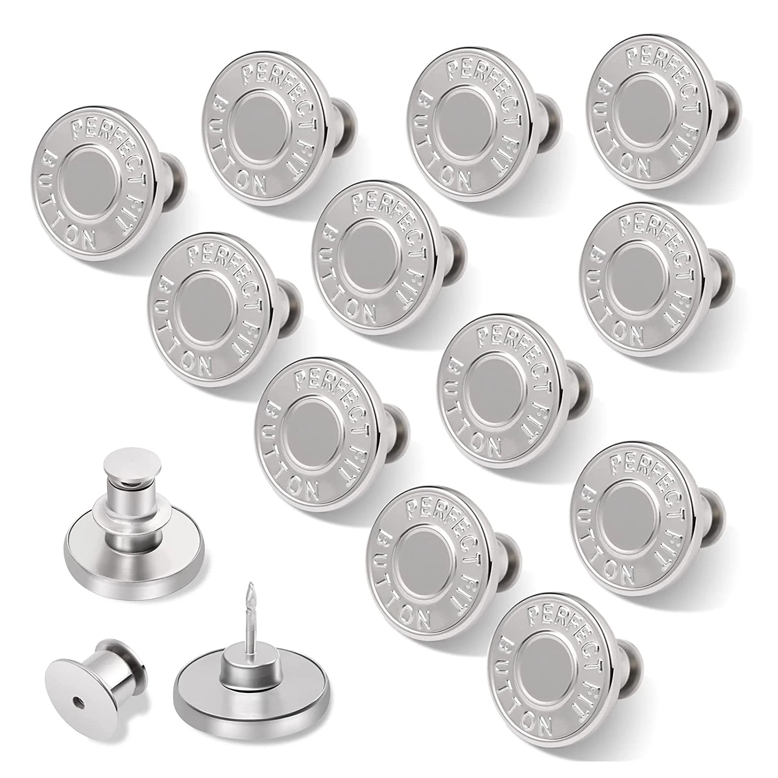 Juego-de-botones-de-Jean-para-pantalones-vaqueros-sueltos-alfileres-sin ...