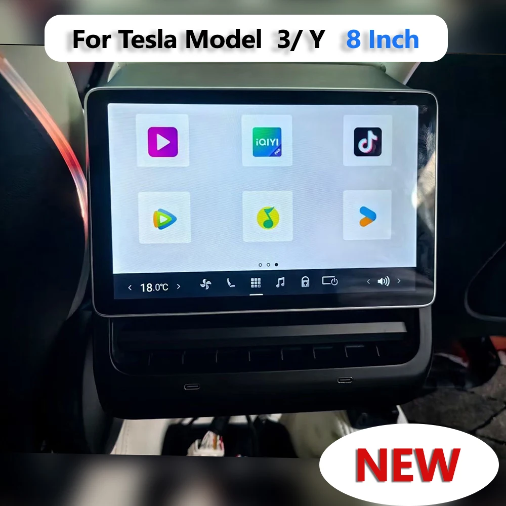 For Tesla Model 1/ 3/ Y Android13.0 Multimedia Player Rear Seat ...