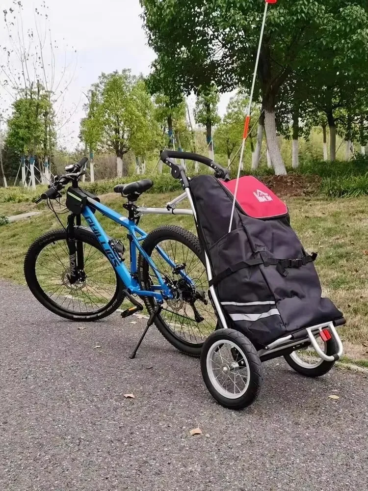 2-Wheel Compact Folding Bicycle Cargo Trailer 63L 25KG Load 12” Air ...