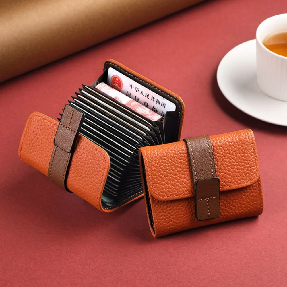 PU Leather Card Holder Multi-Card Slot Bank ID Credit Bag Business ...