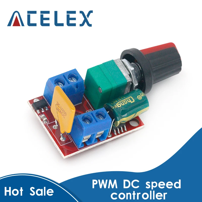 Hot Sale Mini 5a Pwm Max 90w Dc Motor Speed Controller Module 3v-35v ...