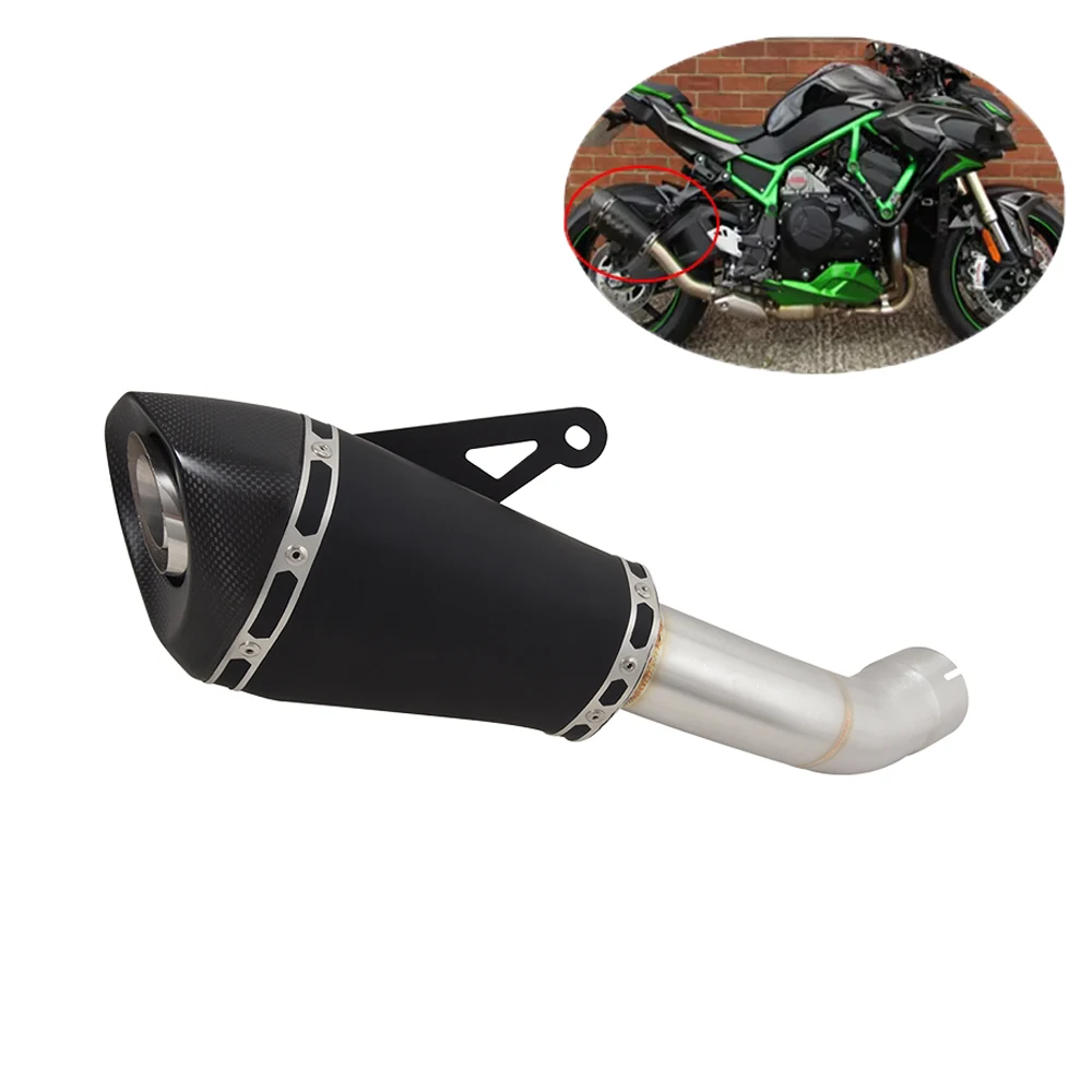 Motorcycle Full Exhaust Escape Modified Carbon Fiber Muffler With Link ...