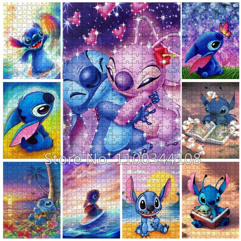 Rompecabezas-de-Lilo-Stitch-para-ni-os-Puzzle-de-papel-de-dibujos ...