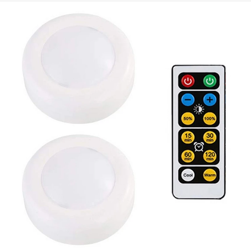 LED-Cabinet-Light-battery-warm-white-Puck-Lights-Dimmable-Under-Shelf ...