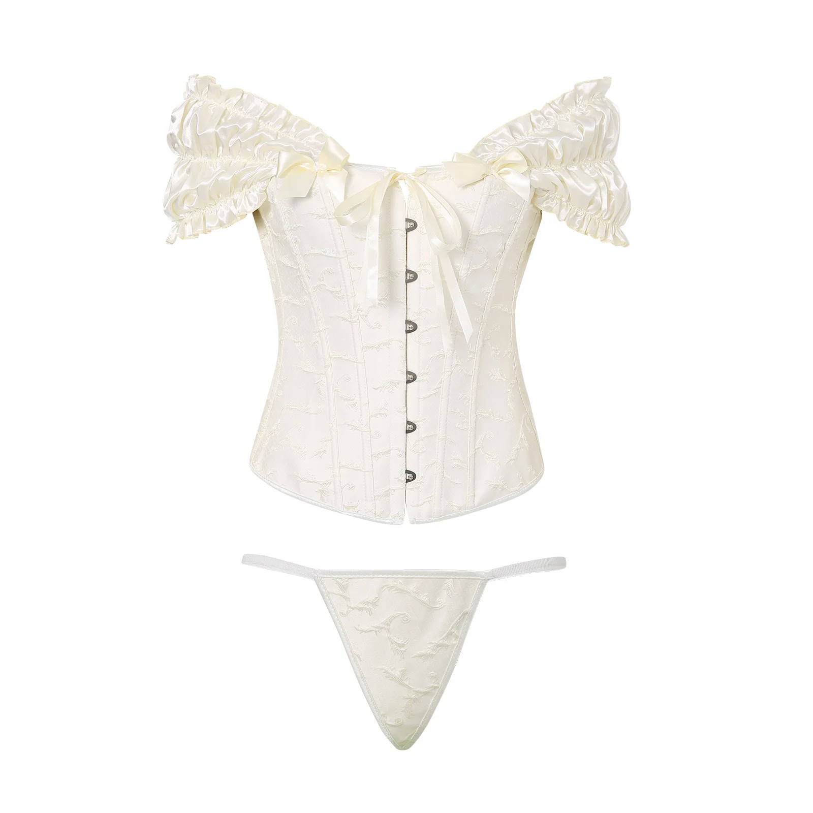 Womens Sexy Body Shaping Corsets Fashion Solid Color Jacquard Buckle ...