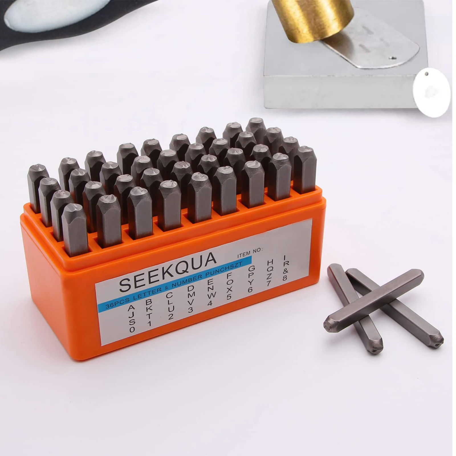 TOKTOS 36pcs Steel Die Metal Stamping kit Punch Tool Number Letter ...