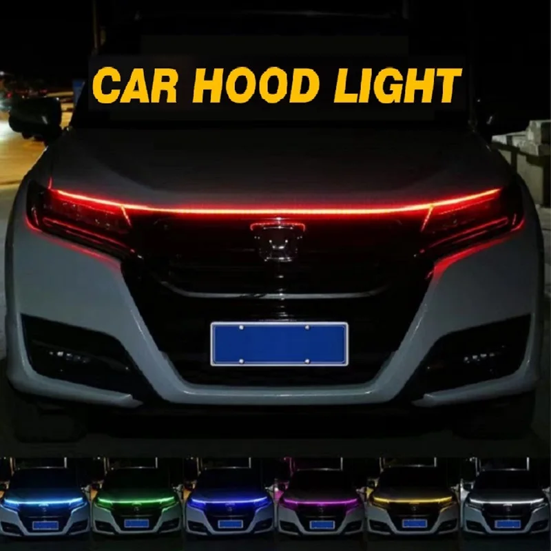 Car-LED-Hood-Light-Strip-Daytime-Running-Lights-Flexible-Waterproof-DRL ...
