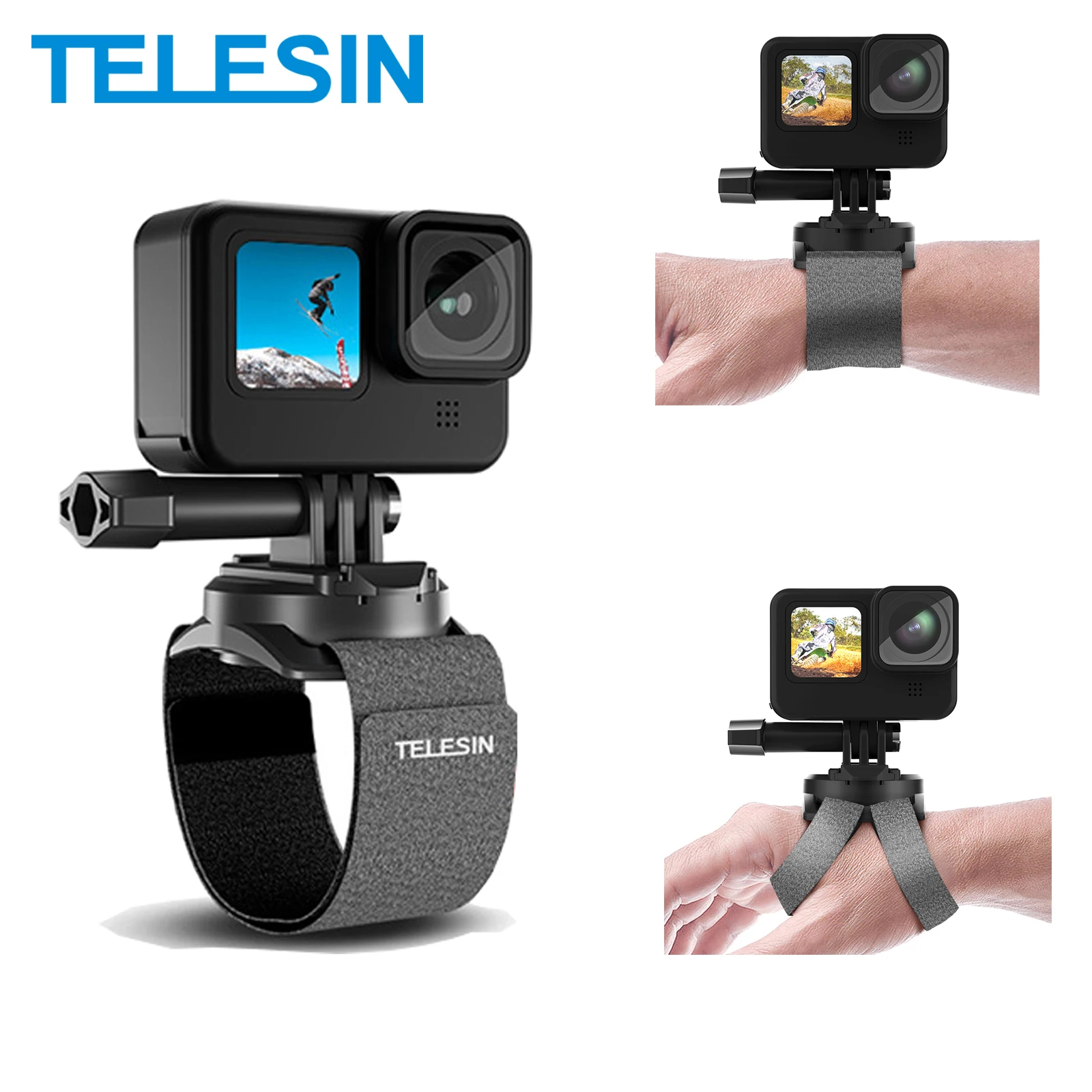 TELESIN-360-Degree-Rotation-Hand-Wrist-Strap-for-GoPro-Hero-13-12-11-10 ...