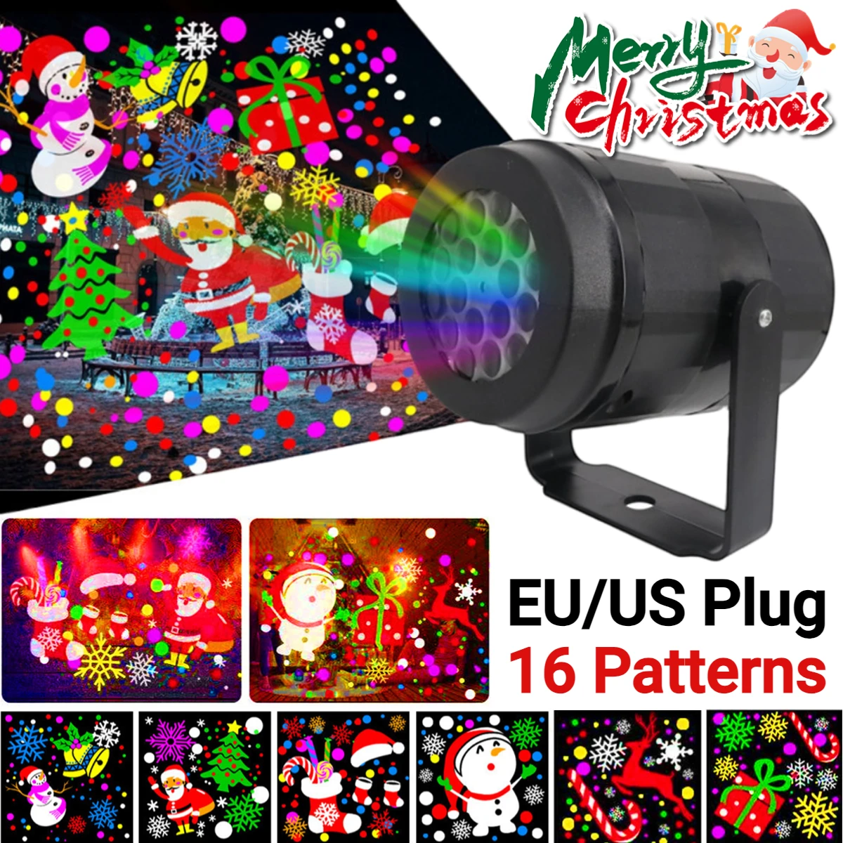 16-Patterns-LED-Christmas-Projector-Lamp-360-Rotatable-Party-Christmas ...