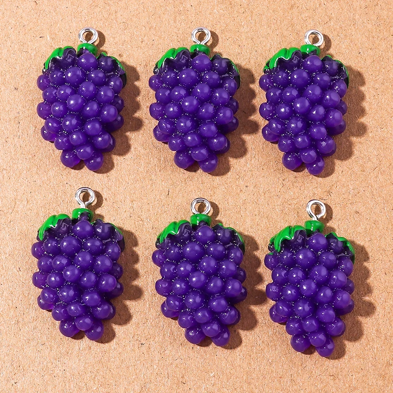 Breloques-en-r-sine-3D-mignonnes-pour-femmes-fruits-de-raisin-bijoux-ex ...