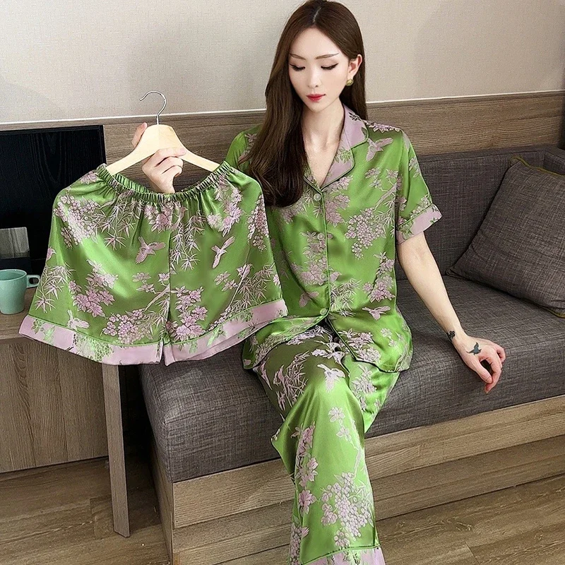Elegant-Classical-Old-fashioned-Flavor-Women-s-Pajamas-Chinese-Flower ...