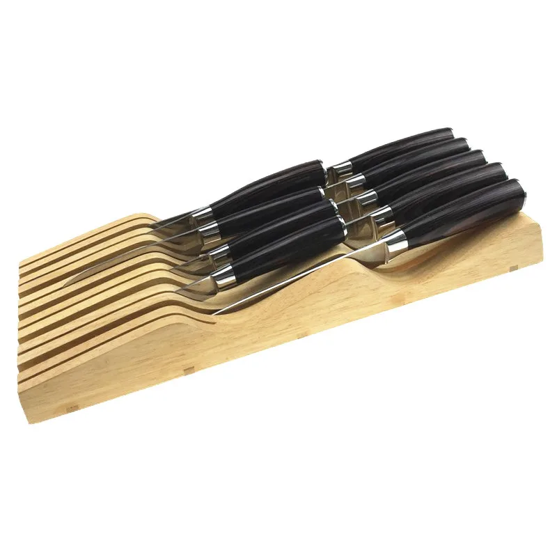 In-Drawer-Knife-Block-Wooden-Butcher-Knife-Drawer-Organizer-Knife ...