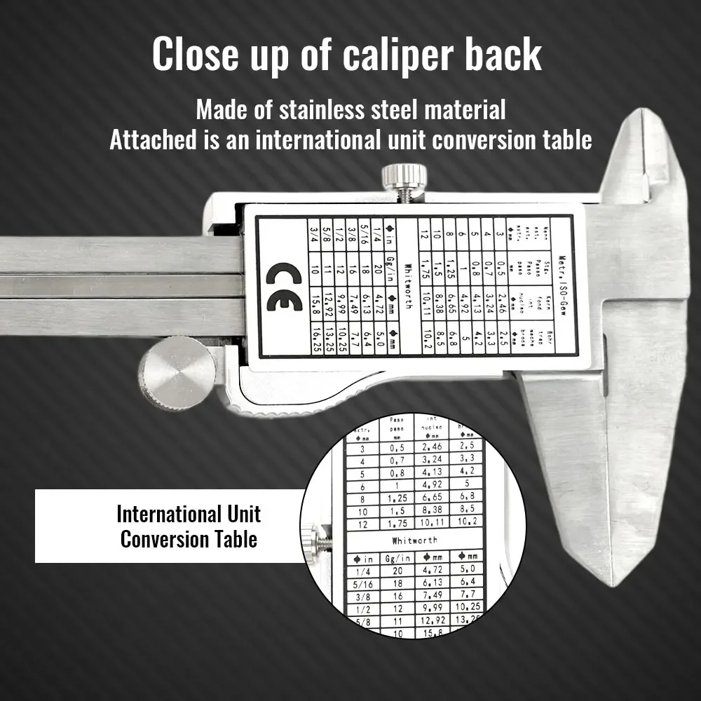 6 Inch 150mm Digital Vernier Caliper Stainless Steel Micrometer ...