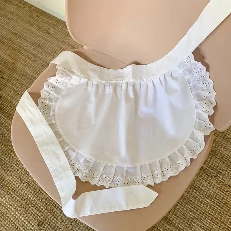 Woman Half Waist Cooking Kitchen Apron Short Lolita Maid Sexy Lace ...