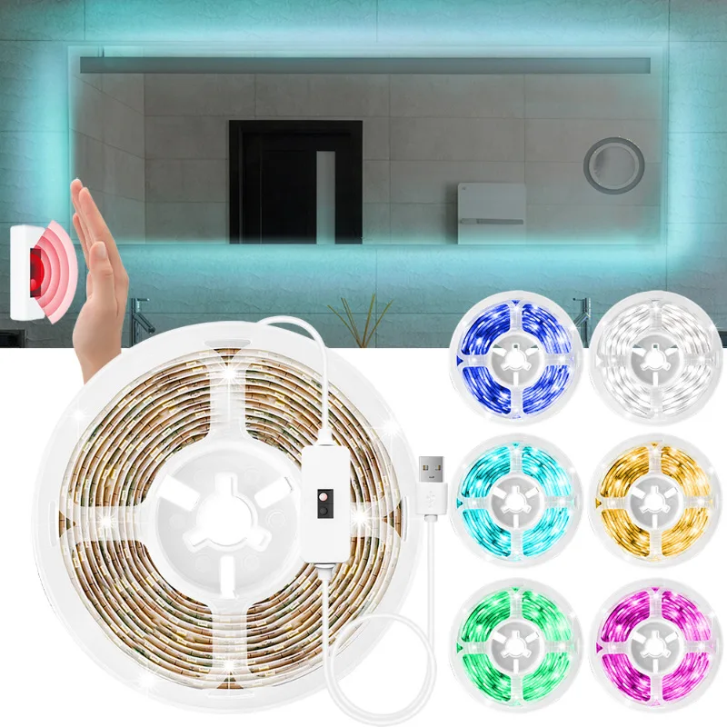 USB 5V Led Strip Lights Hand Sweep Flexible Tape PIR Motion Sensor ...