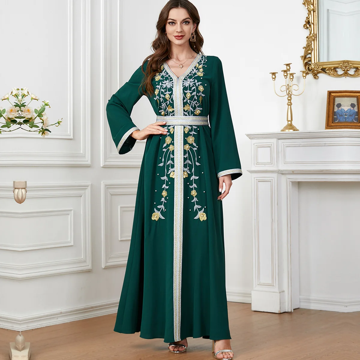 Morocco-Kaftan-Eid-Mubarak-Djellaba-Muslim-Women-Beaded-Embroidery-Long-Party-Dress-Dubai-Abaya ...