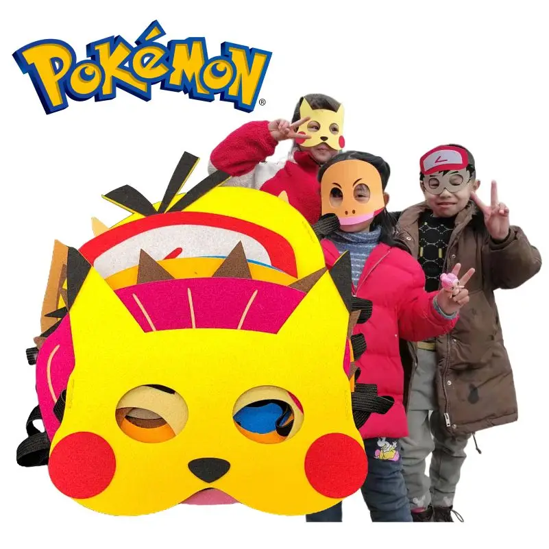 4-12Pcs-Pokemon-Halloween-Felt-Mask-Anime-Cosplay-Pikachu-Eye-Mask ...