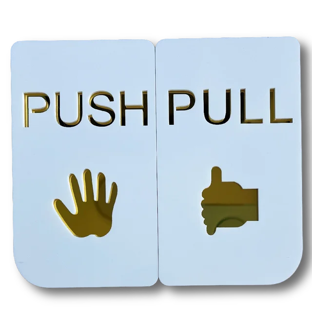 Acrylic Creative Modern Door Sign with Push and Pull Symbol Customize ...