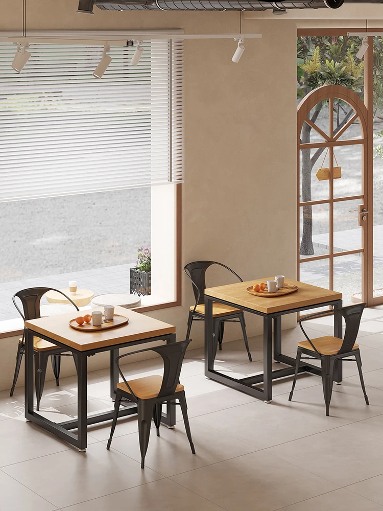 TLL-Milk-Tea-Shop-Bistro-Commercial-Solid-Wood-Dining-Tables-and-Chairs ...